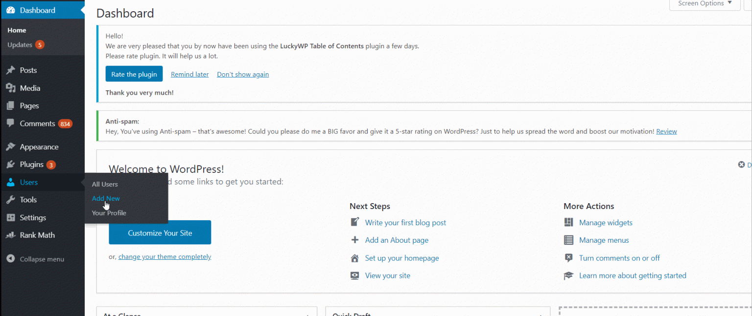 How to add a new user in WordPress website in 2022?